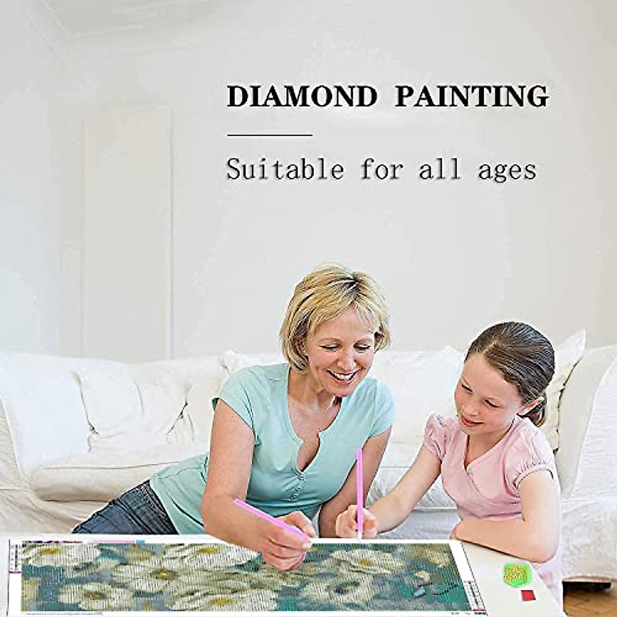 Tiwabb Flower Large Diamond Painting Kits,5D Diamond Painting Kits for Adults Kids DIY Diamond Art Kits Full Round Drill Diamond Dots Painting with Diamonds Gem Art and Crafts Home Decor 20X12inch