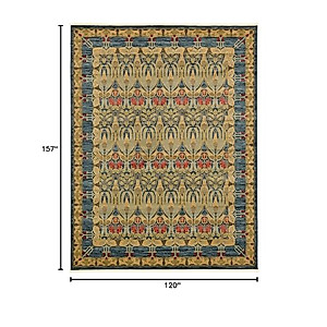Unique Loom Edinburgh Collection Area Rug - Canmore (10'x 13' 1" Rectangle, Navy Blue/ Tan)