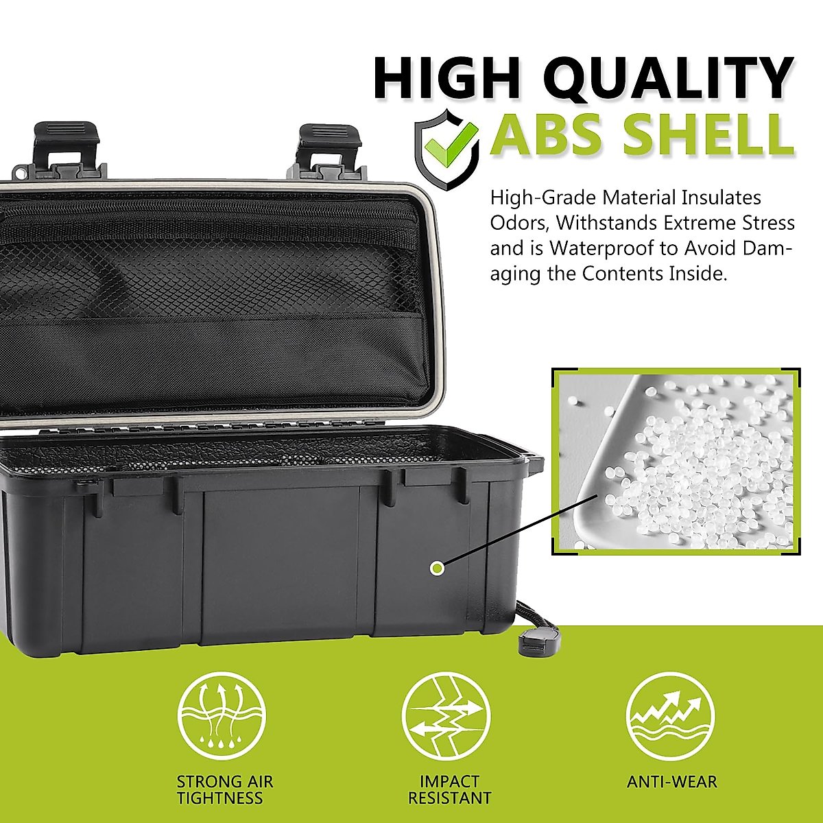 OZCHIN Black Storage Box Resistant Storage Container with Combination Lock ABS Plastic Storage Box (Box Set)