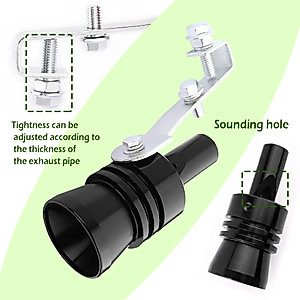 Salior 2PCS Car Turbo Whistle - Universal Turbo Sound Exhaust Muffler Pipe Whistle Muffler - Aluminum Alloy Turbo Exhaust Whistle for Car Truck SUV Motorcycle (Black/2pcs), 3.13x1.32x1.32 inch