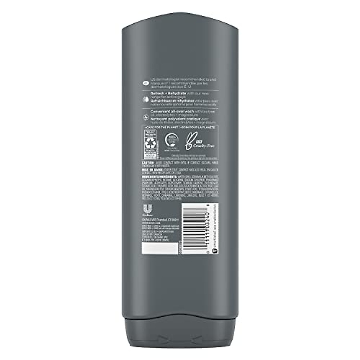 DOVE MEN + CARE Post-Workout Body Wash For Men 3N1 Revive With Tea Tree Oil 18 oz 4 Count