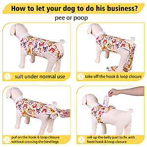 PetWarm Recovery Suit for Dogs Female Spay,Surgery Suit for Dogs,Professional Pet Recovery Shirt Dog Abdominal Wounds Bandages Anti-Licking Dog Surgery Recovery Suit Soft,Zoo Pattern,Red White,L