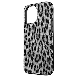 iPhone 13 Pro Max White Leopard Print Pattern Snow Case