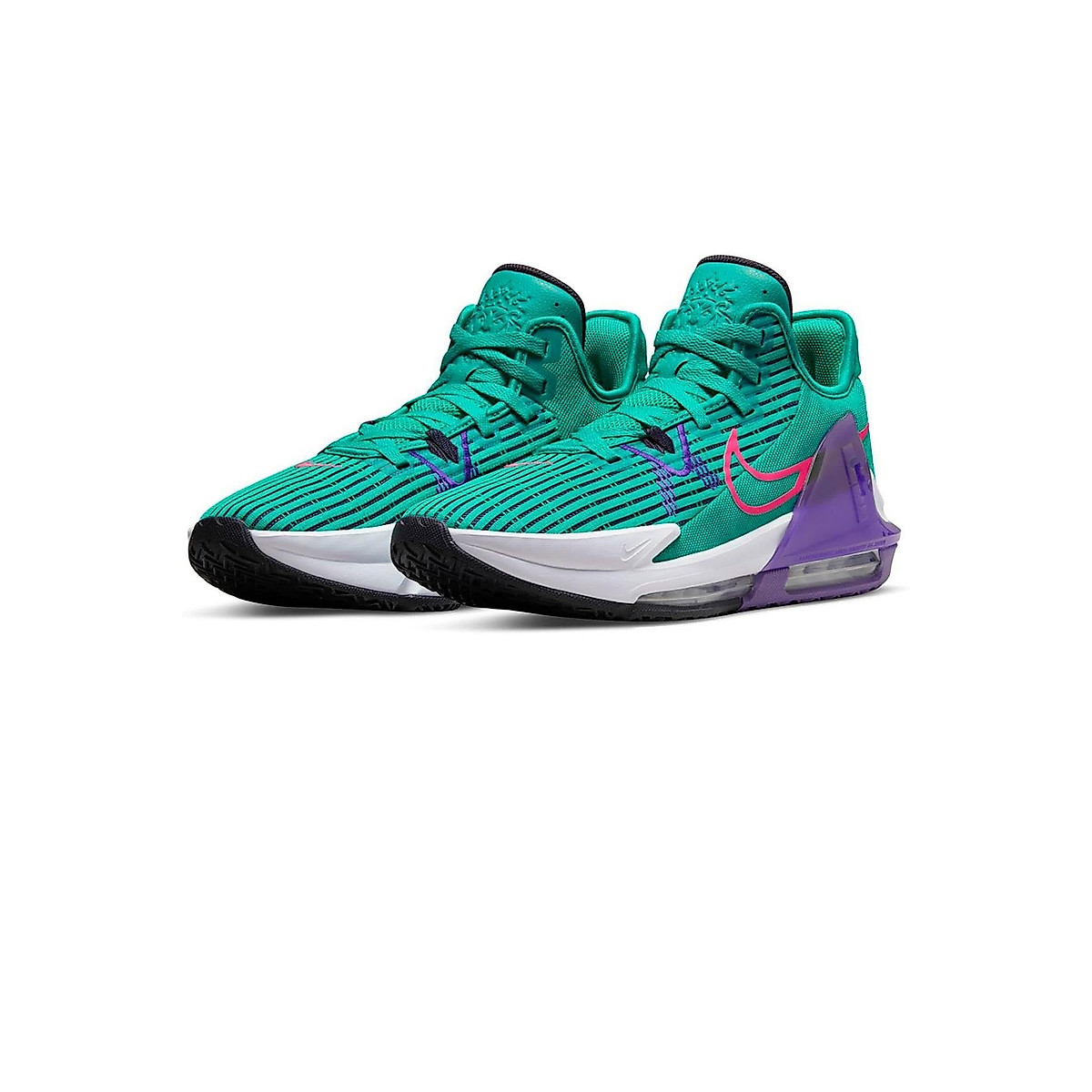 Nike Lebron Witness VI Mens Basketball Trainers CZ4052 Sneakers Shoes (UK 8 US 9 EU 42.5, Clear Emerald Hyper Pink 300)
