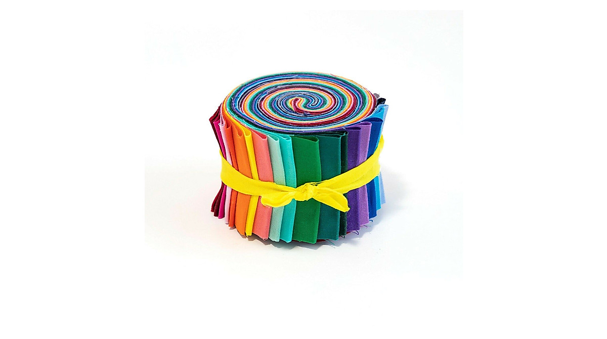 Rainbow Solids Jelly Roll - 20 pc. 100% Cotton Fabric
