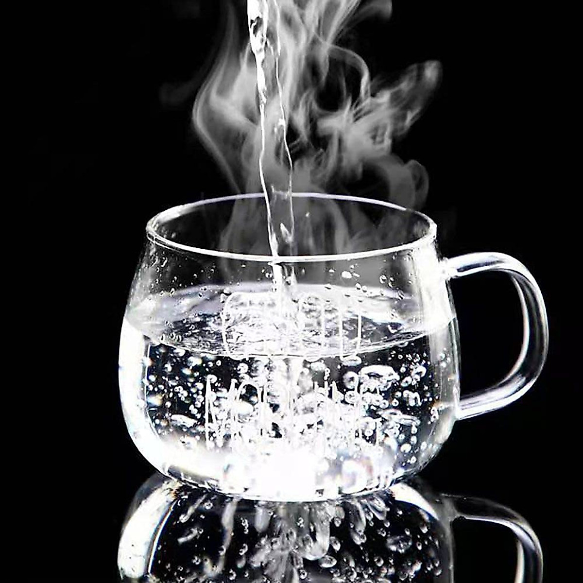 CHDHALTD 350ml Glass Mugs With Handle,Good Morning Cup,Coffee Mug,For Coffee, Tea, Soup,Juice,Milk,Clear Drinking Cup