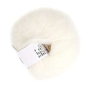 Angora Wool Yarn, Popular Soft Mohair Pashm Knit Angora Long Wool Yarn Hot More Colors(White)