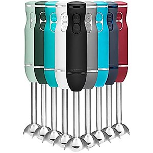 Chefman Immersion Stick Hand Blender Powerful Electric Ice Crushing 2-Speed Control Handheld Food Mixer, Purees, Smoothies, Shakes, Sauces and Soups, Black