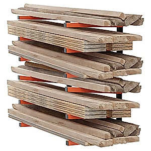 TORACK Lumber Storage Metal Rack, Wood Rack Organizer, 3-Level Wall Mount, Wood Storage System, Durable Sheet Screws, Workshop Rack(2PCAK)
