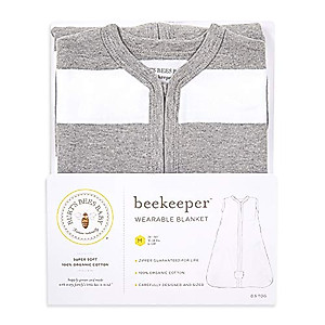 Burt's Bees Baby Unisex Baby Wearable Blanket, 100% Organic Cotton Beekeeper, Swaddle Transition Sleep Bag Medium