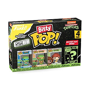 Funko Bitty Pop! Teenage Mutant Ninja Turtles Mini Collectible Toys - Leonardo, Michelangelo, April O'Neil & Mystery Chase Figure (Styles May Vary) 4-Pack