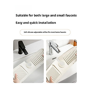 Silicone Draining Mat for Sink Kitchen Sink Splash Guard Longer Silicone Faucet Drainer Pad, Sink Protectors for Kitchen Sink Mat, Sponge Holder for Kitchen Sink Accessories
