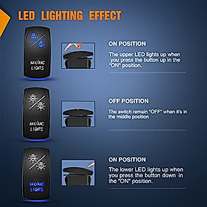 Nilight NAV/ANC Rocker Switch 7Pin Navigation Anchor Lights Toggle Switch On Off On DPDT Laser Etched Switch 12V 24V Jumper Wires for ARB Carling NARVA Style Marine Boat Ship Vessel, 2 Years Warranty