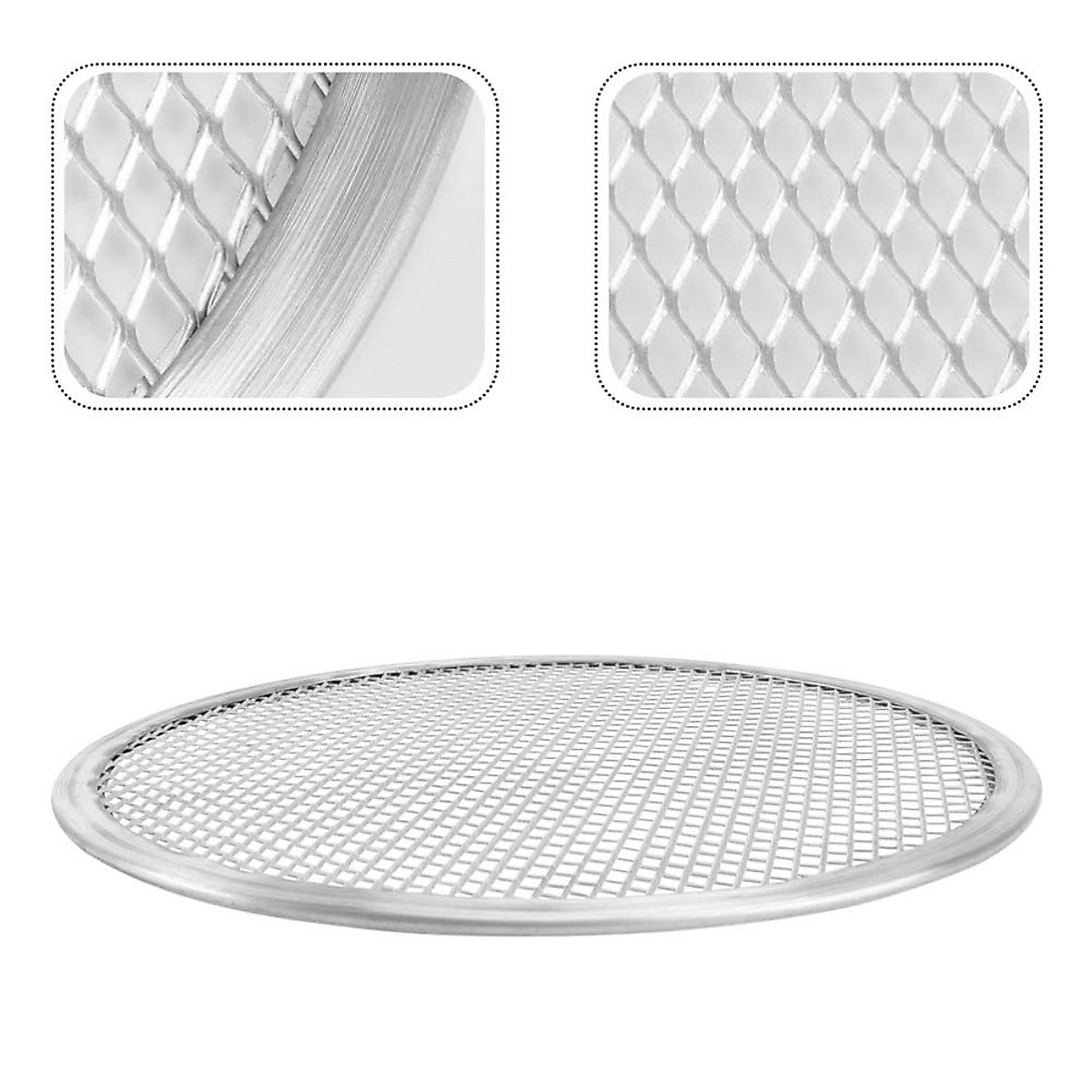 NUOBESTY 2pcs Aluminum Pizza Baking Screen 16 Inch Mesh Pizza Tray Seamless Round Pizza Screen Nonstick Pizza Pan Oven Bakeware Pizza Making Net Tools