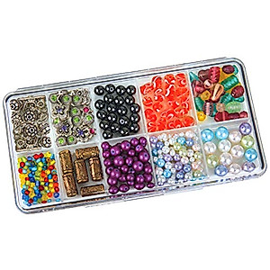 ArtBin 6907AB Slim Line 10 Compartment Small Art & Craft Organizer, [1] Plastic Storage Case, Clear