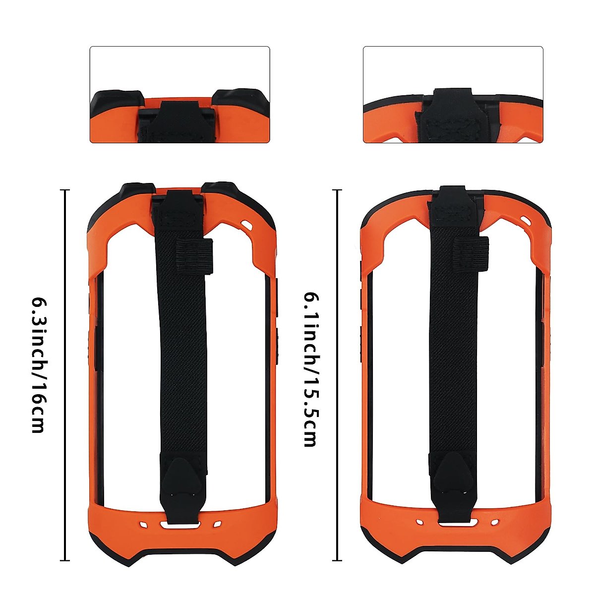 Protective Case Cover Bumper Case with Hand Strap Rugged Boot for Zebra TC52ax (SG-TC52AX-LORGB-01) Barcode Scanner,Sturdy Protect(Orange)