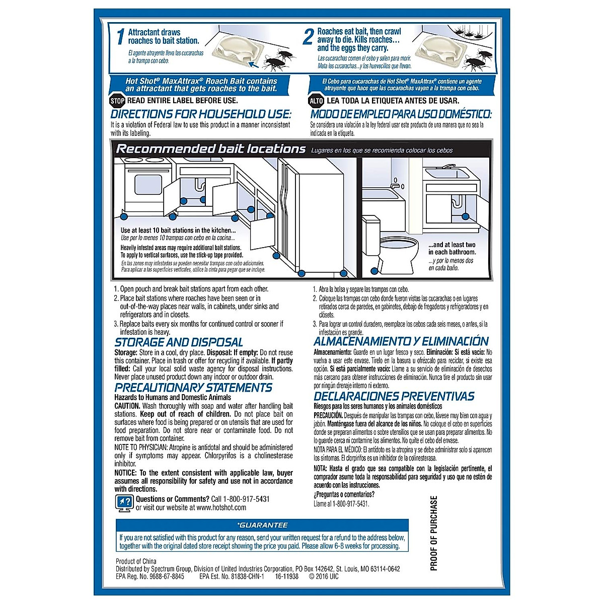 Hot Shot MaxAttrax Roach Bait, 12 Child-Resistant Bait Stations
