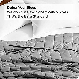 Bare Home Weighted Blanket Twin or Full Size 7lb (40" x 60") - All-Natural 100% Cotton - Premium Heavy Blanket Nontoxic Glass Beads (Grey, 40"x 60")