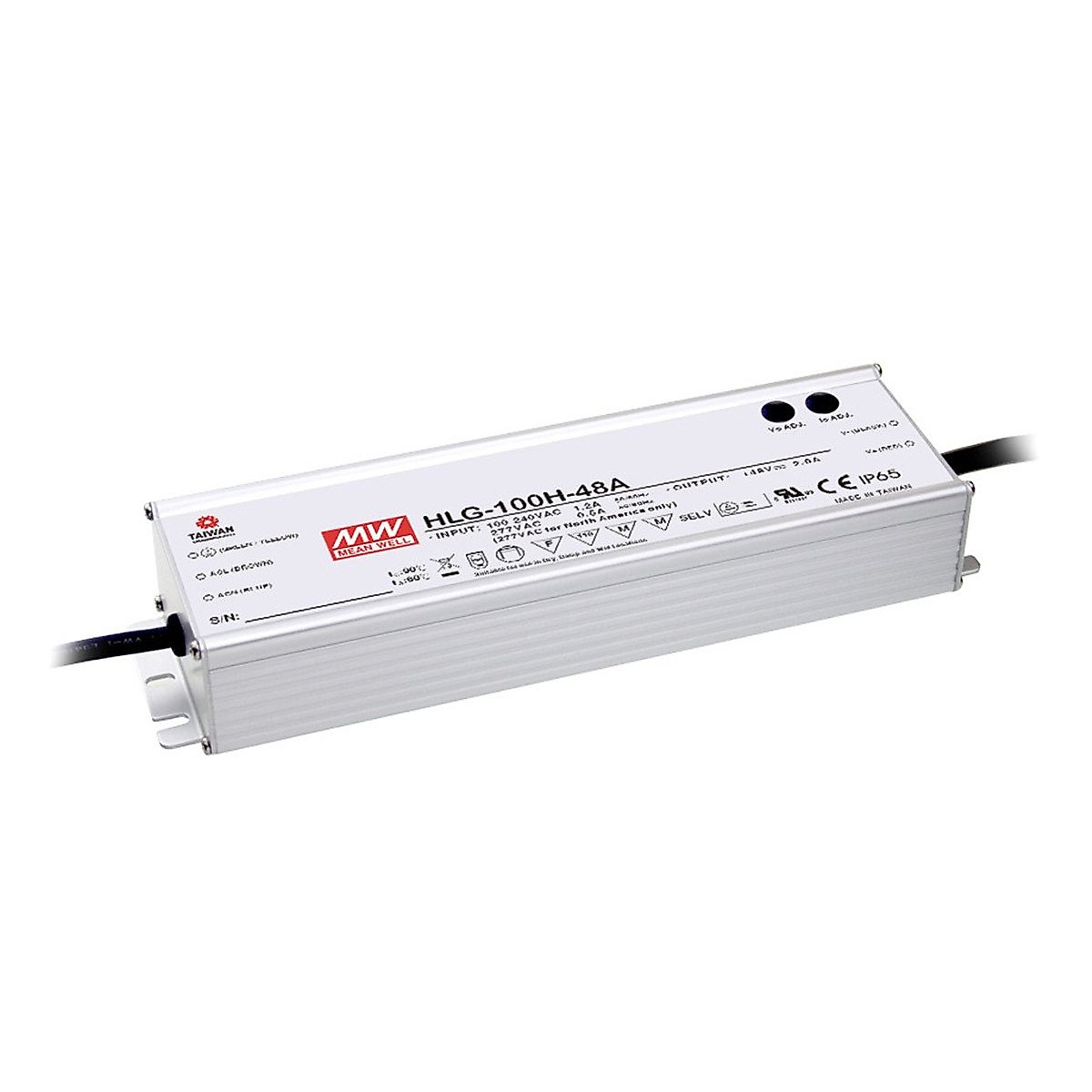 MEAN WELL HLG-100H-48 100 W Single Output 2 A 48 Vdc Output Max IP67 Switching Power Supply - 1 item(s)