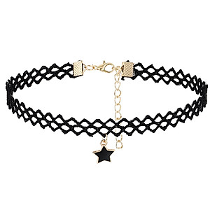 Olbye Elastic Choker Star Necklace Black Tattoo Choker Necklaces for Women Plastic Minimal Necklace Jewelry