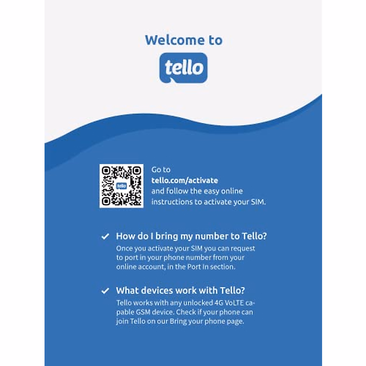 Tello Mobile Phone Plan | $19/Month - Unlimited Talk & Text + 5GB | Bring Your Own Phone Kit | 3 in 1 SIM Card Included | Nation-Wide 4G LTE/5G Coverage