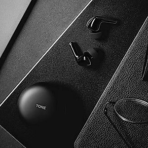 LG TONE Free FN6 - UVnano Kills 99.9% of Bacteria on Speaker Mesh True Wireless Bluetooth Earbuds with Meridian Sound, Dual Microphone, iPhone and Android Compatible, Wireless, Fast Charging, Black