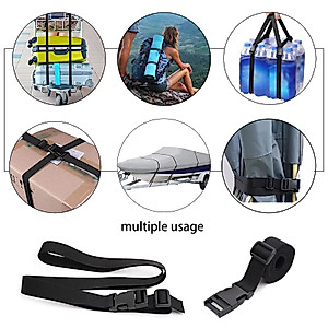 Adjustable Boat Cover Straps with Quick Release Buckles,Heavy Duty Boat Cover Tie Down Straps,Webbing Tightening Straps Suspenders,Belt (1" Wx96 L,6-Pack)