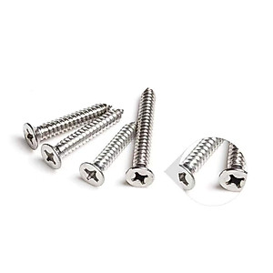 100 Pcs M2x14mm Flat Head Wood Self Tapping 304 Stainless Steel Screw Phillips Head Self Drilling