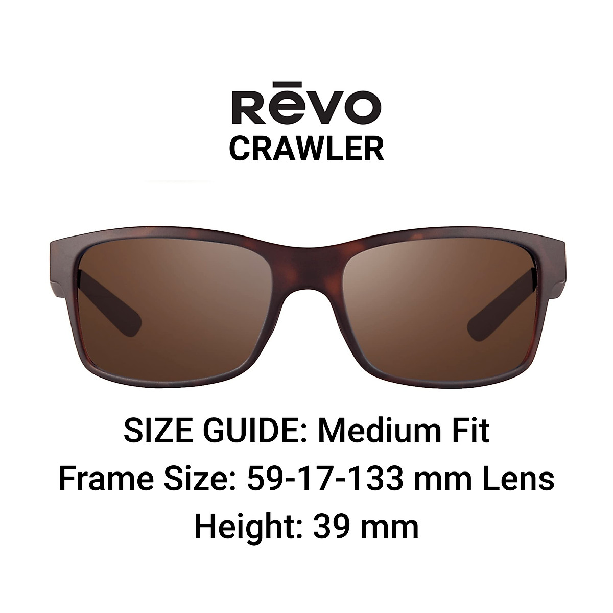 Revo Sunglasses Crawler: Polarized Performance Rectangle Sport Wrap Frame, Matte Tortoise Frame with Terra Lens
