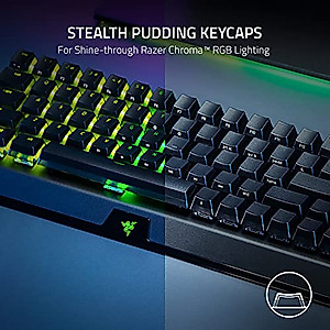 Razer BlackWidow V3 Mini HyperSpeed 65% Wireless Mechanical Gaming Keyboard: Green Mechanical Switches Tactile & Clicky - Phantom Pudding Keycaps - Chroma RGB - Up to 200 Hr Battery Snap Tap