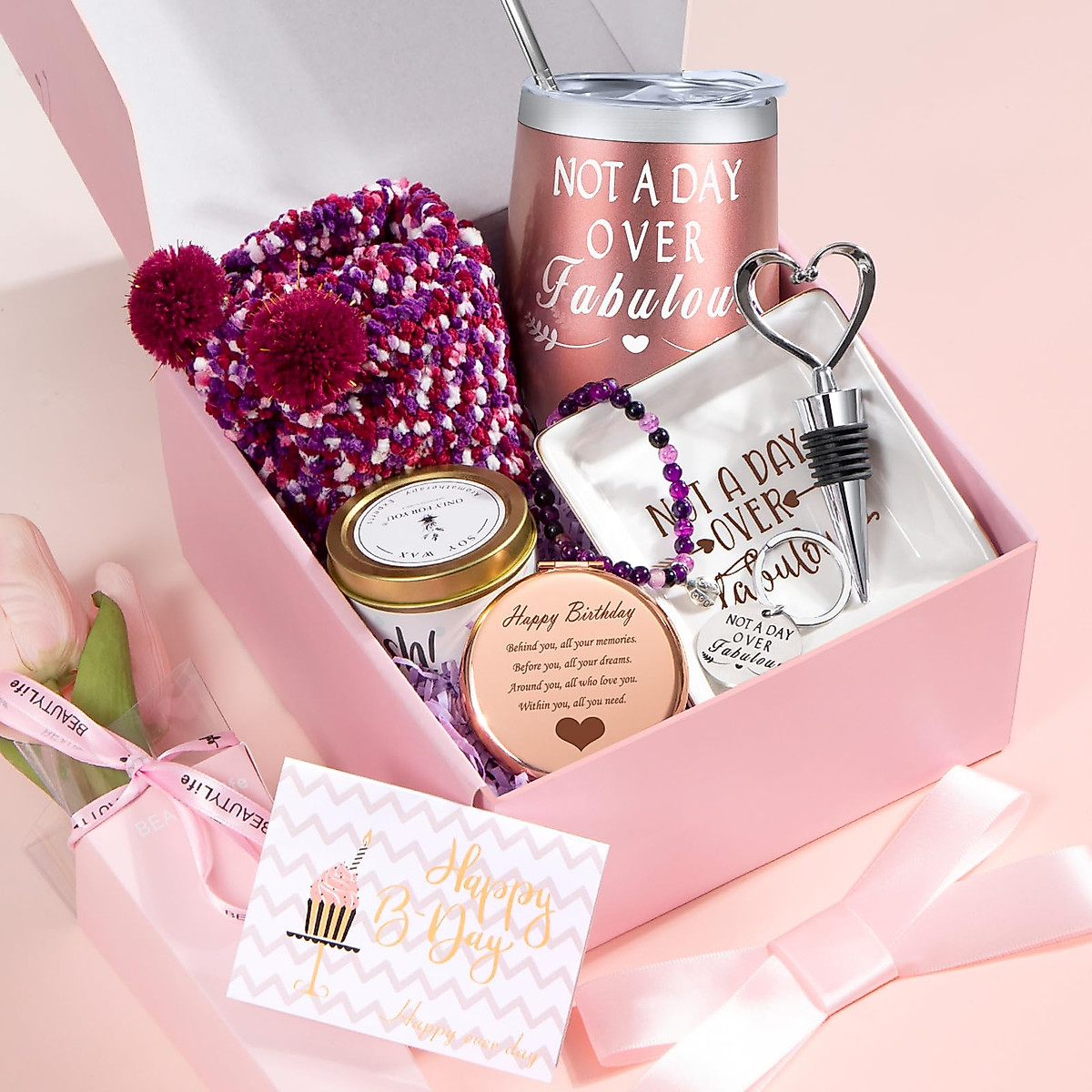 Gumry Birthday Gifts for Women, Fabulous Gift Basket Tumbler Relaxation Gifts for Women,Happy Birthday Gifts for Her Women Friends Sister Mom-Unique Gifts for Women Who Have Everything