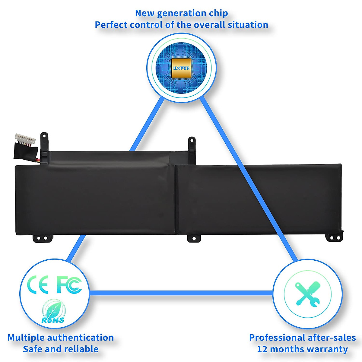 HXPK C41N1716 Laptop Battery for ASUS ROG Strix GL703GS GL703GM S7BS S7BS8750 GL703GM-DS74 GL703GM-WS74 GL703GS GL703GS-DS74 GL703GS-EE071T Series Notebook 15.4V 76Wh