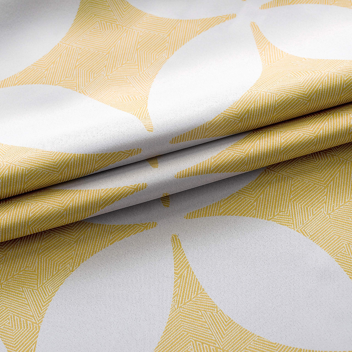 DriftAway Amelia Retro Geo Pattern Round Circle Star Print Blackout Valance Rod Pocket Curtain Single 52 Inch by 18 Inch Plus 2 Inch Header Yellow