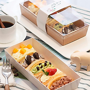 ZORRITA 50 Pack Charcuterie Boxes with Clear Lids, 7.5 Inch Small Kraft Paper Charcuterie Boxes To Go Treat Containers for Desserts, Cookies, Sandwich, Pastry, Strawberries and Cupcakes (Brown)