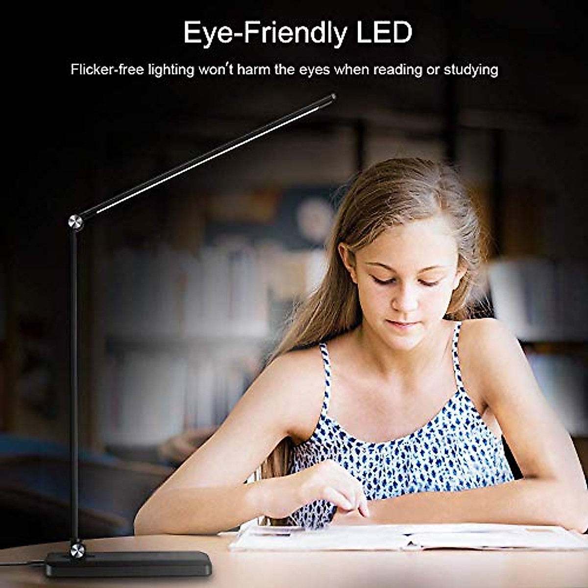 AFROG Multifunctional LED Desk Lamp,Rechargeable Table Lamp,with USB Charging Port,5 Lighting Modes,5 Brightness Levels,Touch Control,30/60 Min Auto Timer,Eye-Caring Office Lamp,5000K,8W