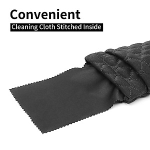 Face Shadow Double Eyeglasses Pouch Large Squeeze Top Microfiber Soft Glasses Case For Women With Cleaning Cloth