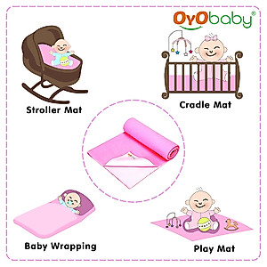 OYO BABY Waterproof Bed Sheet for Crib & Toddler Mattress, Reusable | Washable Cosy Nursery Sheet for Baby Toddler Children and Adults | Polycotton Pink | Small - 28" X 20"