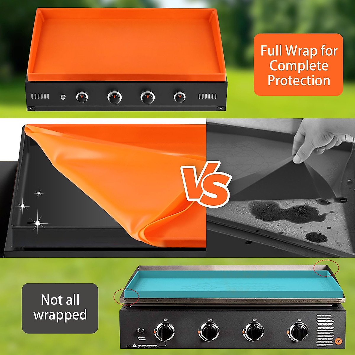 Snuggery Silicone Griddle Mat 36” for Blackstone,Upgraded Full-edge Heavy Duty Food Grade Non-Stick Griddle Cover,Grill Buddy Mat Protect Your Griddle from Dirt & Rust (36 Inch)