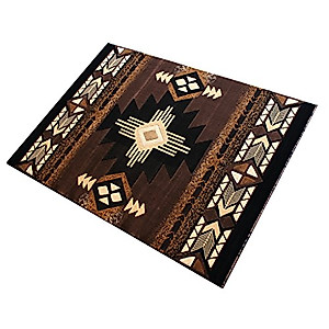 South West Area Rug 5 Feet X 7 Feet Chocolate Design C318