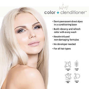 Keracolor Clenditioner PLATIUM Hair Dye - Semi Permanent Hair Color Depositing Conditioner, Cruelty-free, 12 Fl. Oz.