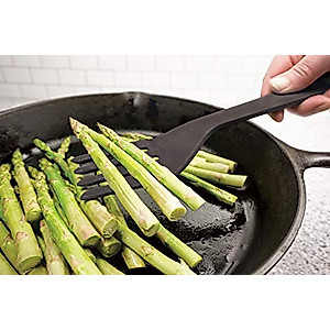 RSVP International (EFF-TQ) Silicone Flexible Fork, Black, 11" | Mixes Ingredients, Mashes Food, Whisks Eggs, & More | Dishwasher Safe & Heat Resistant | Baking, Serving, Mixing Made Easy