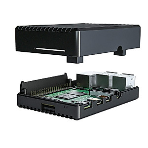 Carago Aluminum Metal Armor case for Raspberry Pi 4 Model B with Cooling Column Passive Cooling Case, Applies to Raspberry Pi 4B only (Black)