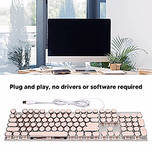 LBEC Mechanical Keyboard, ABS Material Mechanical Gaming Keyboard 104 Keys Typewriter Style Ergonomic Design (Red Switch)