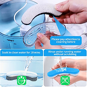 BEIJITA Cat Water Fountain Filter,Triple Filtration System Pet Water Fountain Filters,12PCS Cat Fountain Filter Replacement for Clear Cat Water Fountain, Dog Water Dispenser