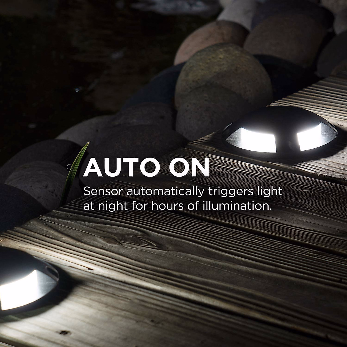 Home Zone Security Deck & Stair Solar Light Weatherproof No Wiring Silver (8-Set)