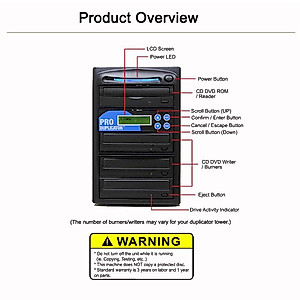 Produplicator 1 to 3 24X Burner CD DVD Duplicator - Standalone Copier Duplication Tower