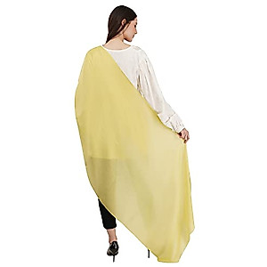 Womens Light weight Soft Cashmere Wrap Scarf Warm Solid Color Stole 100% Cashmere pure wool scarf, woven woollen stole (Yellow)