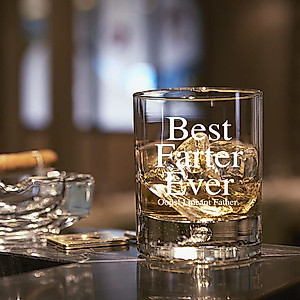 AGMdesign, Best Farter Ever Oops I Meant Father Whiskey Glasses, Unique Gag Gift, Fathers Day Gift Idea for Dad from Daughter, Son, Wife, Guys