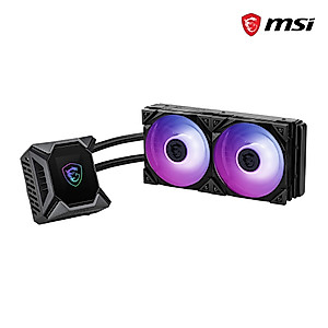 MSI MPG CORELIQUID K240 CPU Liquid Cooler-LCD Pump with 60mm Fan,2 x 120mm ARGB TORX Fan 4.0,Evaporation-Proof Tubing,GI Cooling and Mystic Light Software-AMD and Intel Socket Compatible