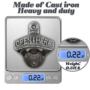 3PCS Cast Iron Wall Mounted Bottle Opener Vintage Beer Bottle Opener Suitable for Bars KTV Hotels Homes (Silver)